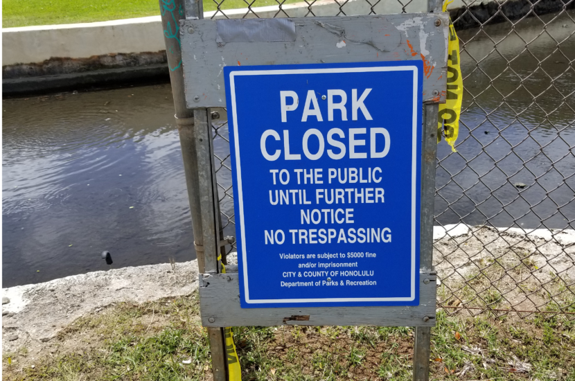 Park Closed Sign 2 – Hawaii Ocean News